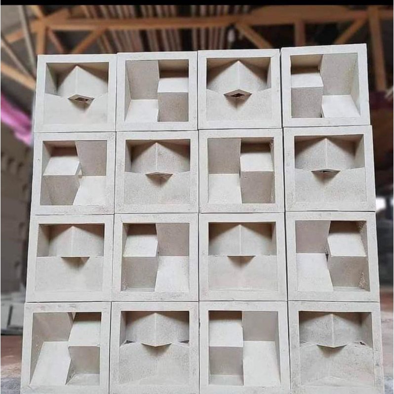 Jual roster//modern/minimalis/lubang angin/roster motif zig zag putih ...