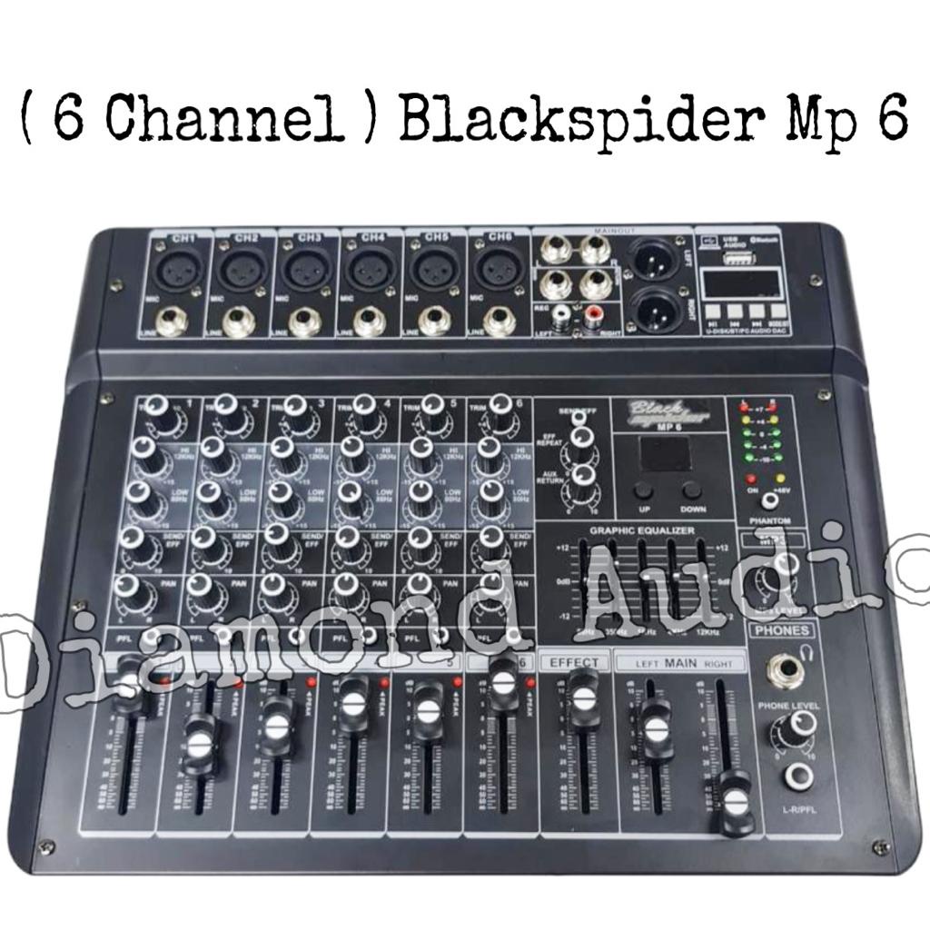 Jual Power Mixer Blackspider Mp6 Original Usb Bluetooth Mixing Black ...