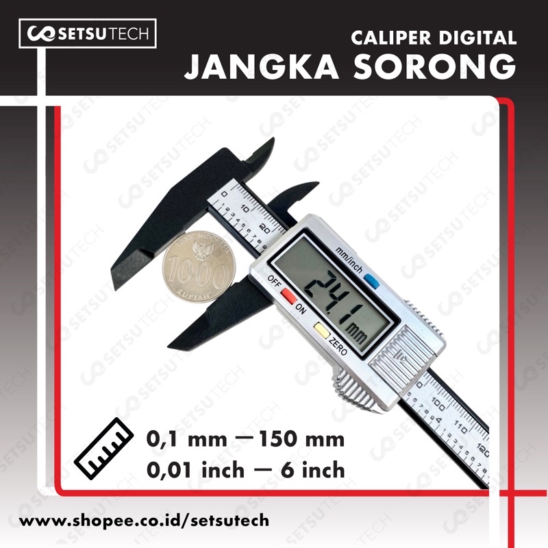 Jual Jangka Sorong Digital Sketmat Sigmat Vernier Caliper Pengukur Dimensi Dalam Luar Indonesia ...