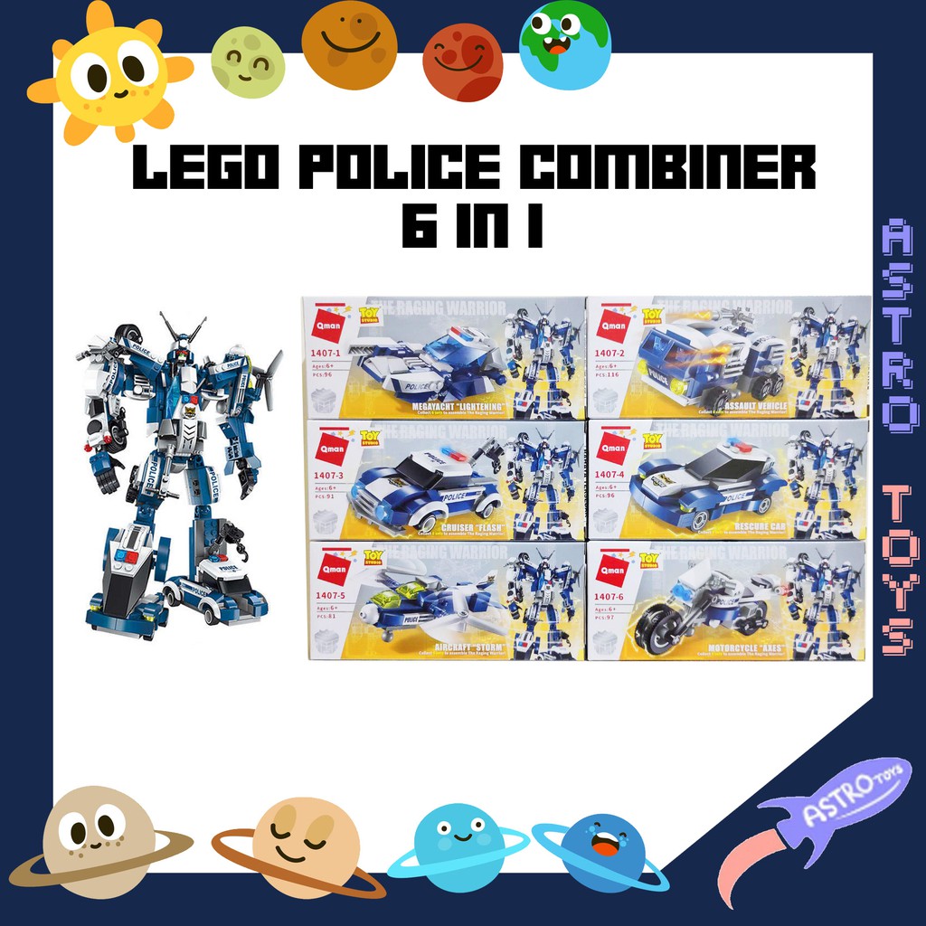 Jual Mainan Lego Robot Transform Police The Raging Warrior Combiner ...