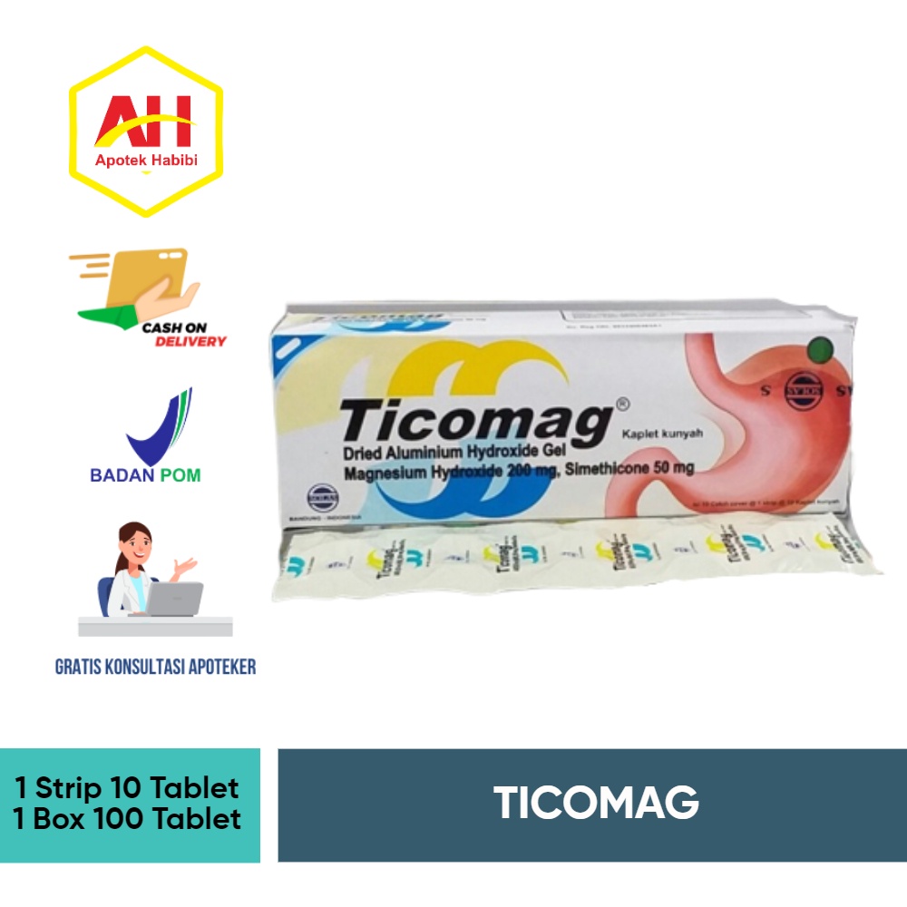 Jual TICOMAG TIKOMAG TIKOMAH TICOMAH 1 STRIP ISI 10 KAPLET OBAT MAAGH ...