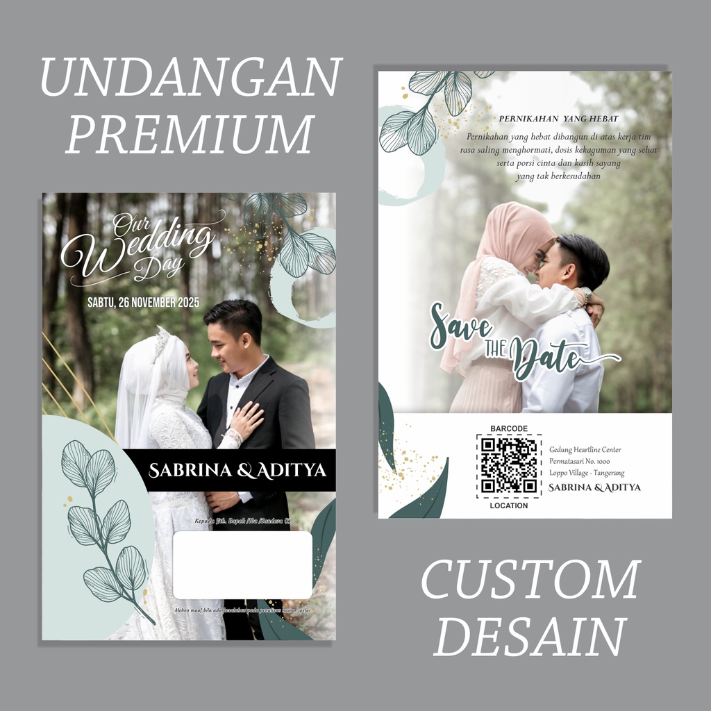 Jual Undangan Pernikahan Custom / Undangan Foto / Custom Desain ...