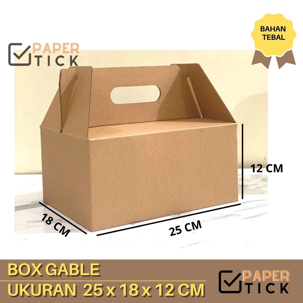 Jual 25x18x12 CM Gable Box - Box Kardus Die Cut Handle Tempat Dus ...