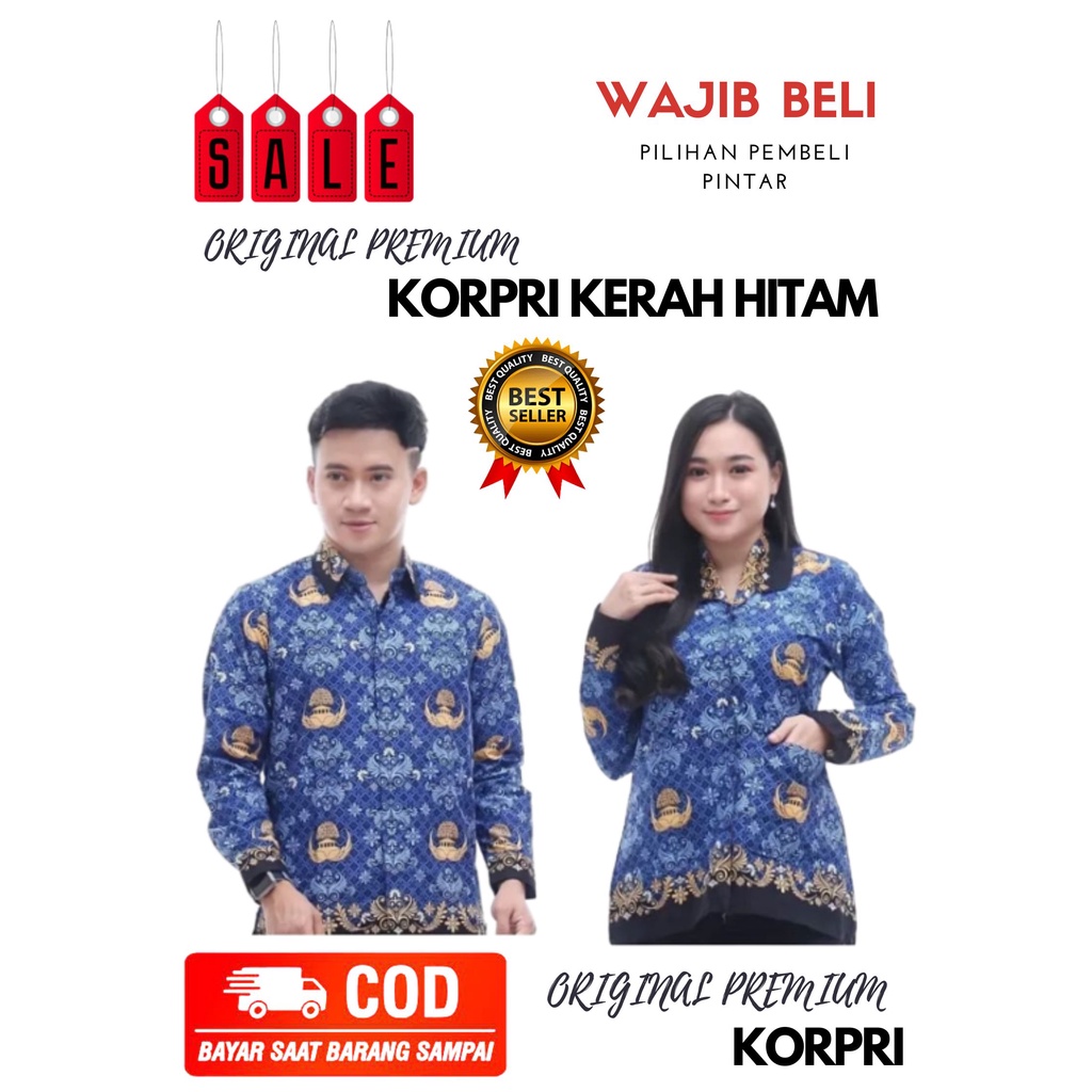 Jual Baju Korpri Terbaru 2022 Original Premium Kerah Hitam / Korpri Terbaru Kerah Hitam / Baju ...
