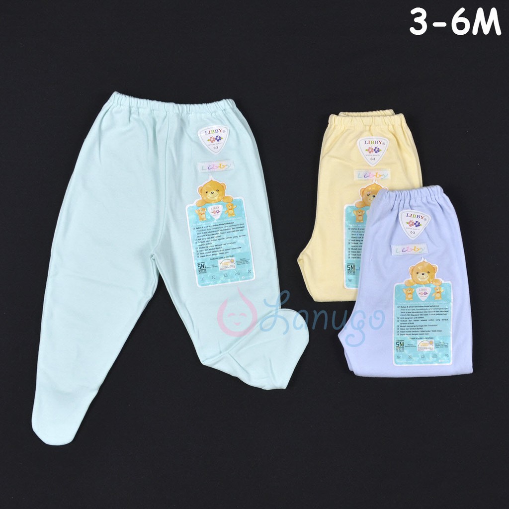 LIBBY 3 Pcs Celana Panjang Tutup Kaki Bayi/Baby Warna (3-6M ...
