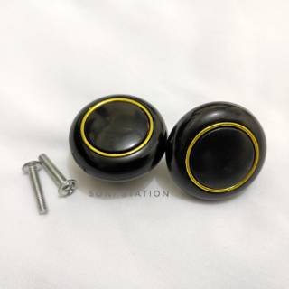 Jual Handle knob bulat hitam list emas (plastik) | Shopee Indonesia