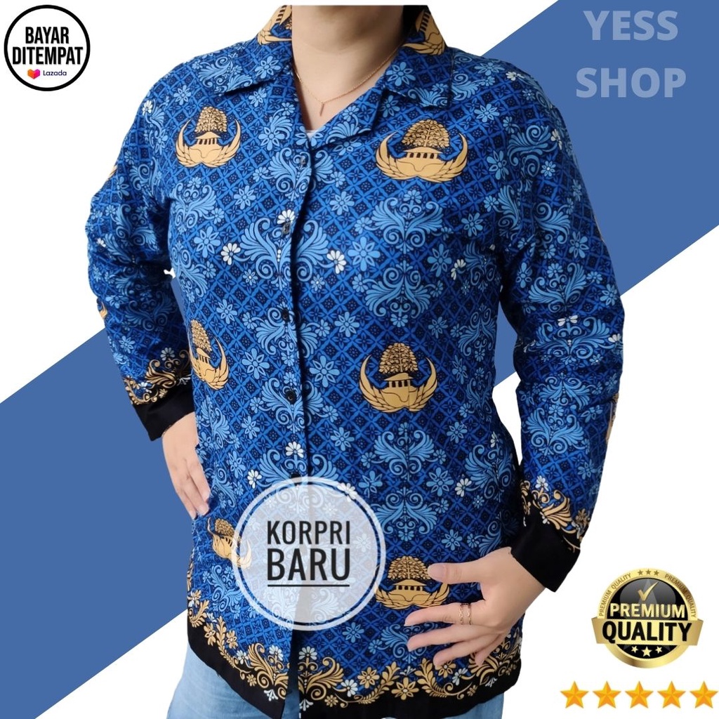 Jual Seragam KORPRI Wanita Terbaru 2022 bahan Katun | Shopee Indonesia