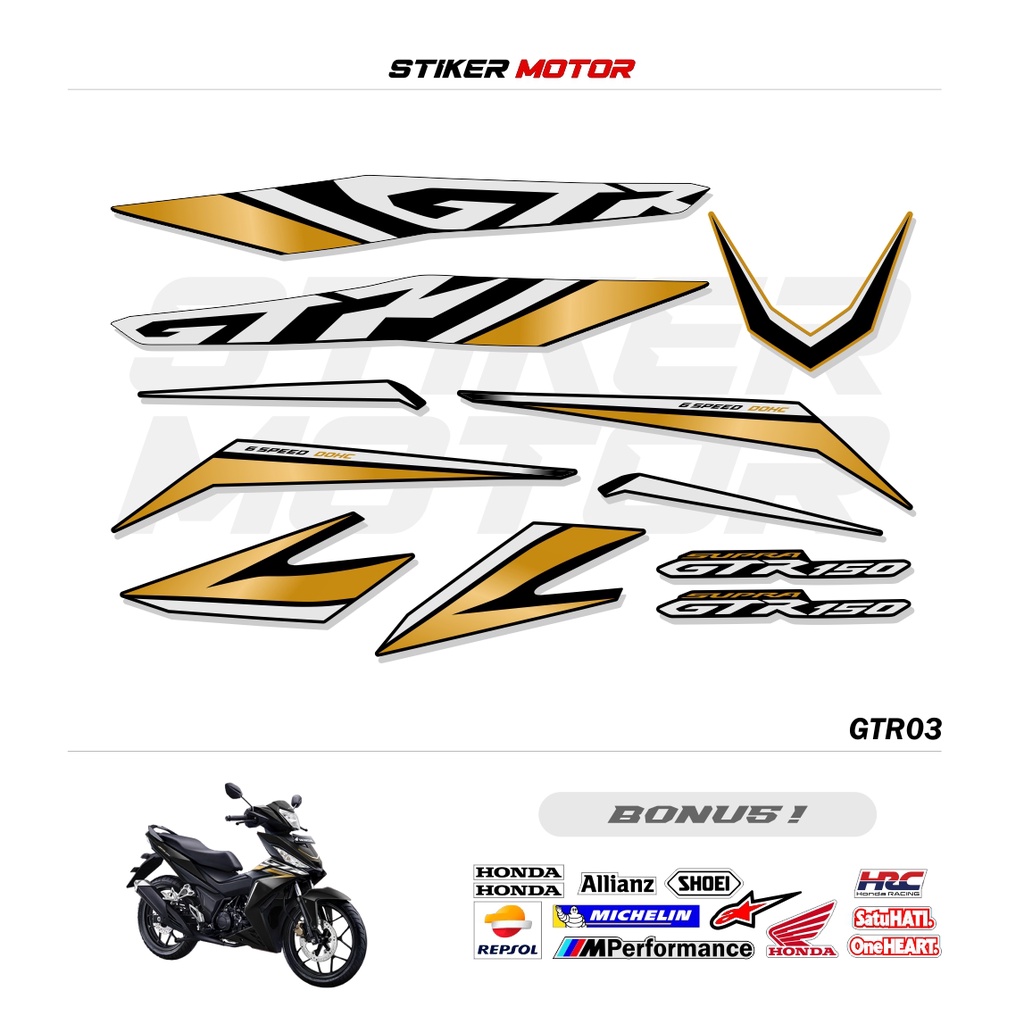 Jual GTR03 STRIPING STICKER HONDA SUPRA GTR 150 RS 150R WINNER V1 ...
