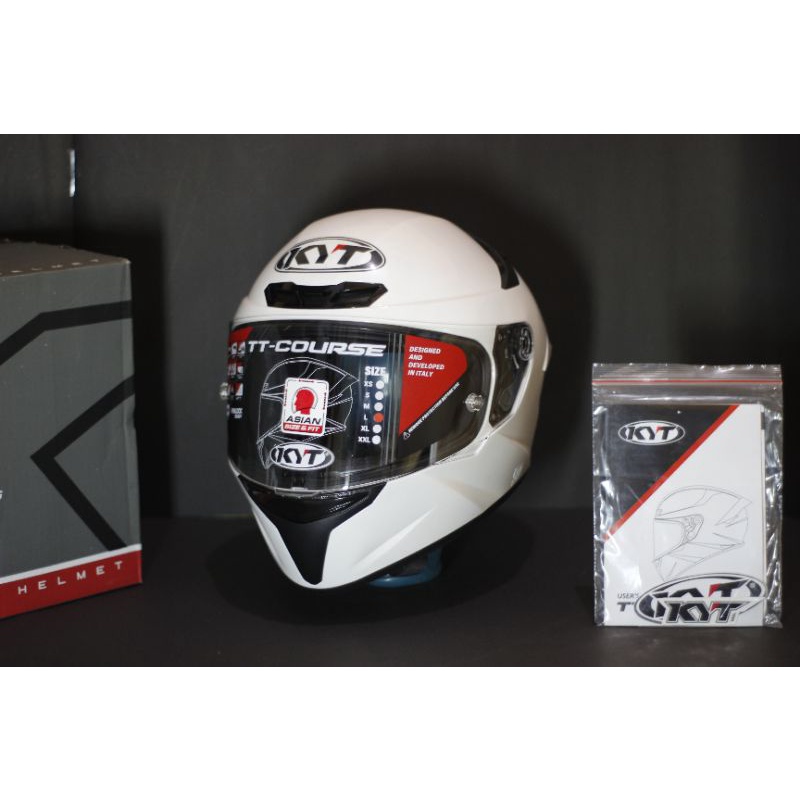 Jual Helm KYT TT Course TTC Plain White not NFR Nx Race NFJ Size L ...