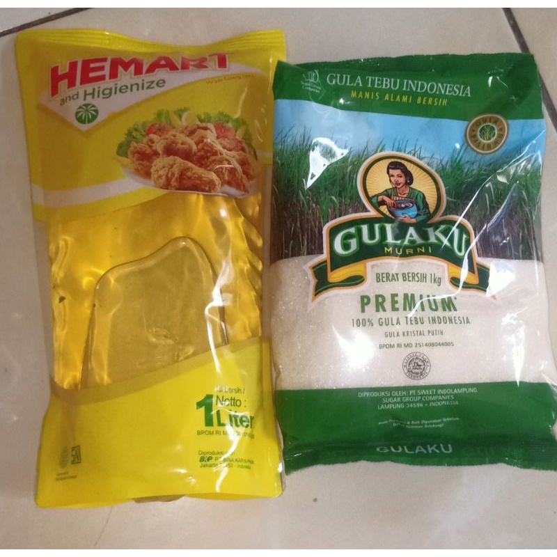 Jual paket gula 1kg dan minyak 1 liter ( merek RANDOM ) | Shopee Indonesia