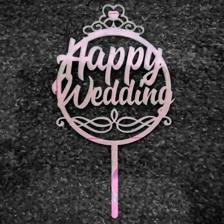 Jual CAKE TOPPER AKRILIK ACRYLIC HAPPY WEDDING Indonesia|Shopee Indonesia