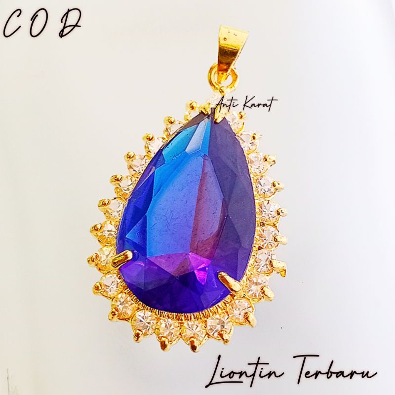 Jual Liontin Wanita Terbaru Permata Biru Unik Dan Elegan Anti Karat ...
