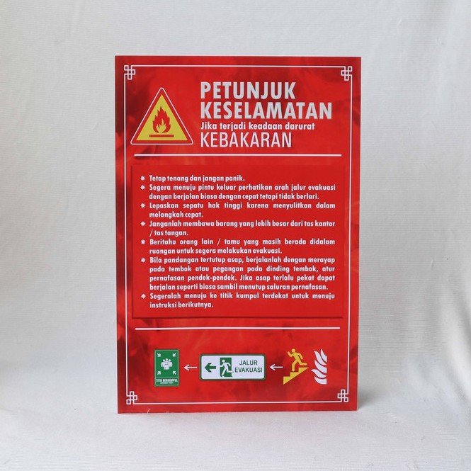 Jual Poster Pesan Keselamatan Kebakaran, Poster K3, Laminasi Glossy ...