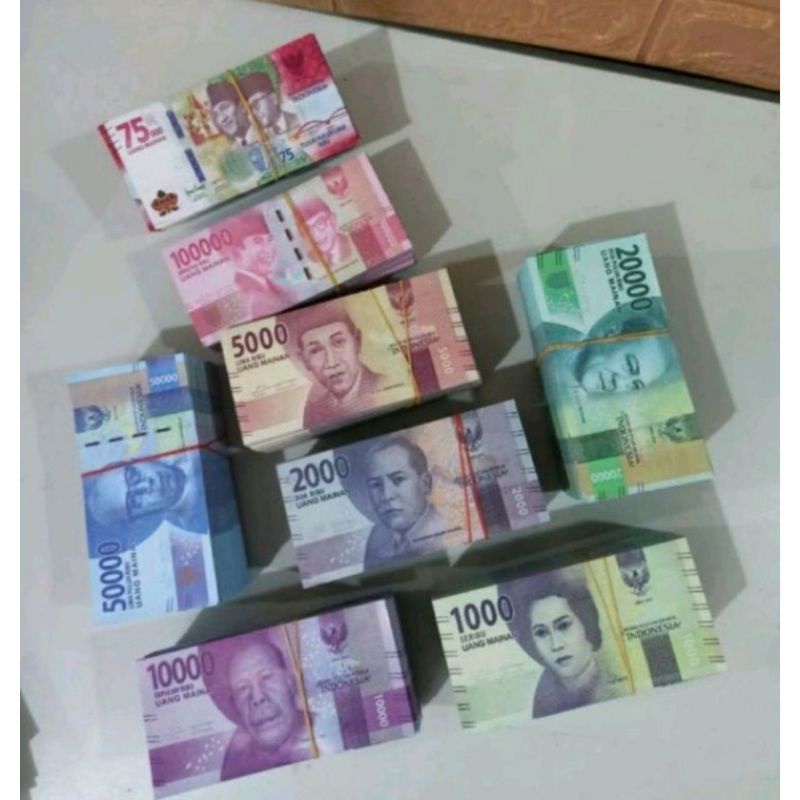 Jual Uang mainan mirip asli 100 lembar/ uang mainan anak uang mahar per 50 dan 100 | Shopee ...