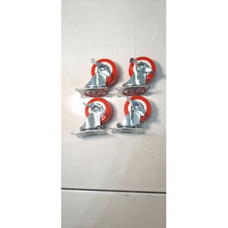Jual roda polyurethane 2inch merah 1set/4pcs ( 4rem semua) | Shopee ...