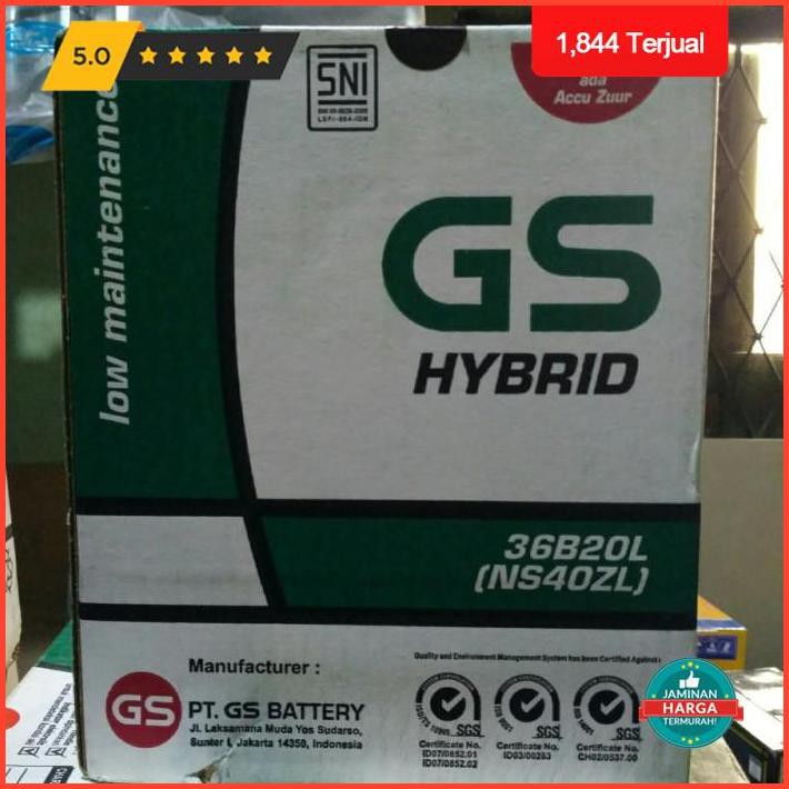 Jual Aki Mobil / Battery Gs Astra Type Gs Hybrid 36B20L / Ns40Zl 12V 35Ah Premium | Shopee Indonesia
