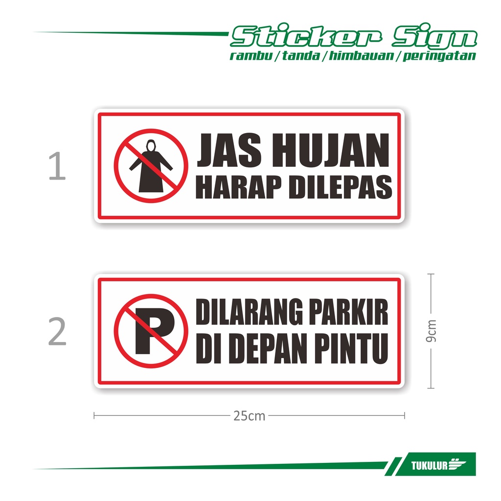 Jual STIKER TANDA SIGN HIMBAUAN PERINGATAN INFORMASI DILARANG PARKIR DI ...