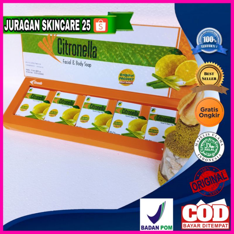 Jual (1 BOK ISI 5) SABUN CITRONELLA ORIGINAL HALAL BPOM - SABUN JERAWAT ...