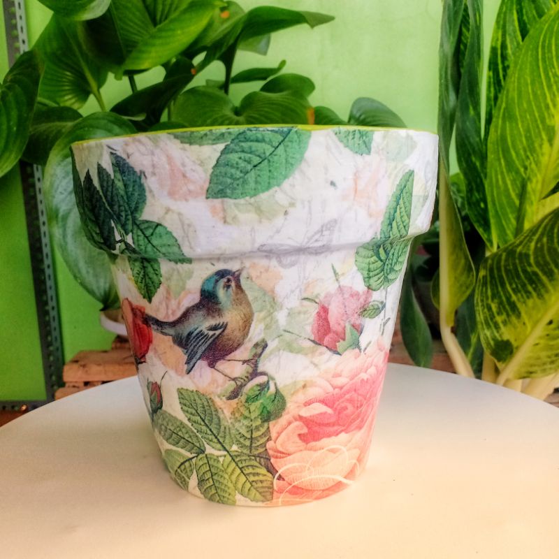 Jual POT LUKIS DECOUPAGE MOTIF CUTE FORREST | Shopee Indonesia