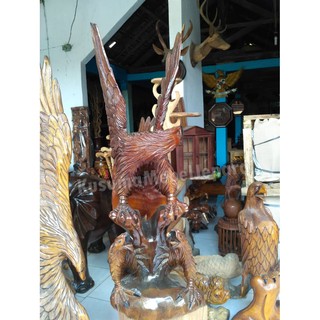Jual Patung Elang Rajawali Besar Kayu Trembesi - Tinggi 100cm | Shopee ...