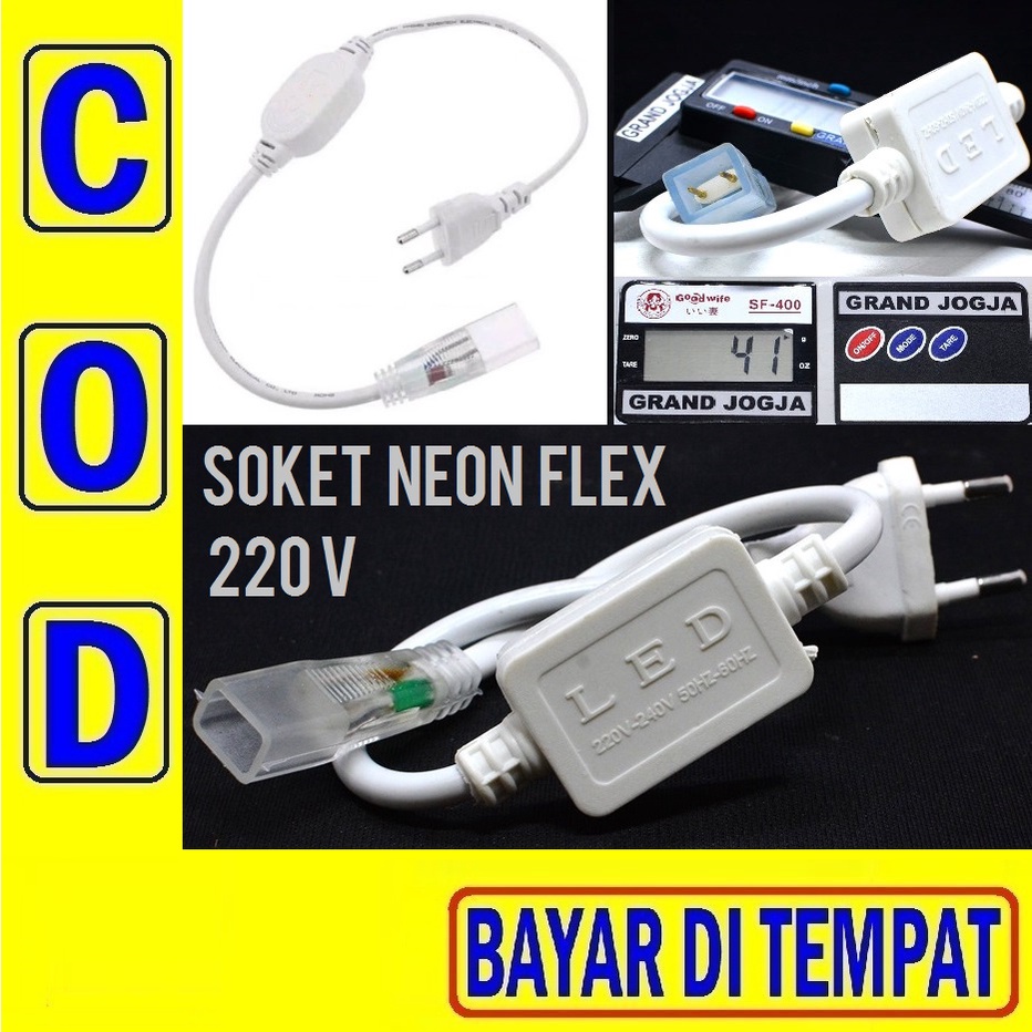 Jual LOR 32M Soket Lampu Strip BIASA Led Flex Selang Neon 220v Adaptor ...