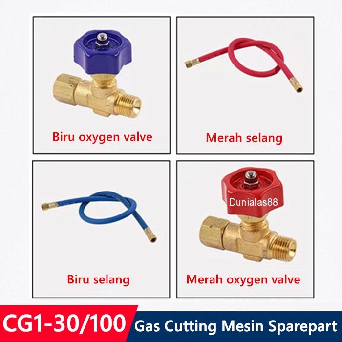 Jual CG1-30 CG1-100 Gas Cutting Mesin Biru Merah Selang Oxygen Valve CG1 30 100 Potong | Shopee ...