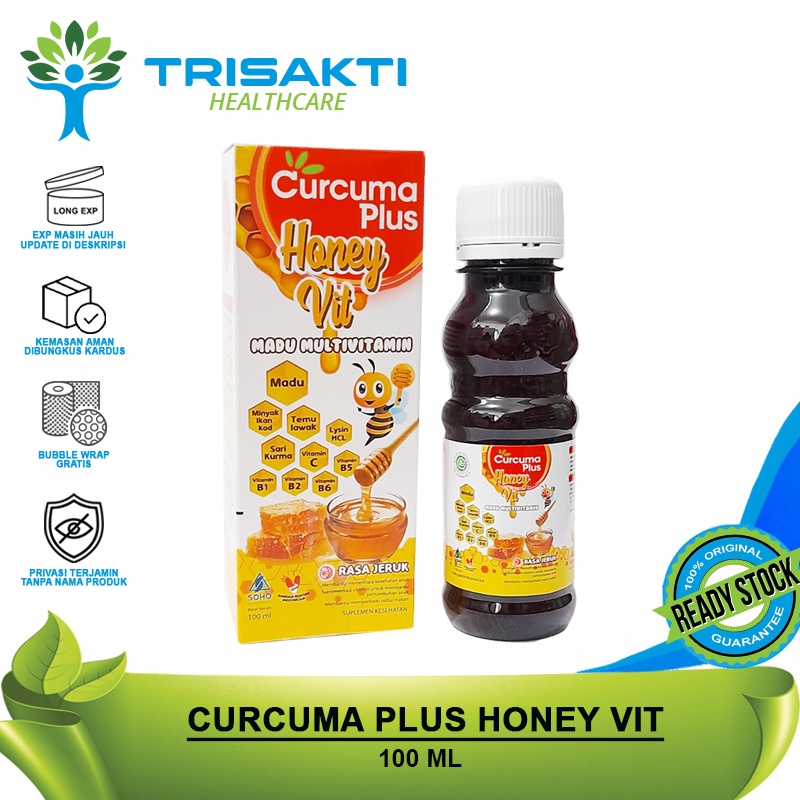 Jual CURCUMA PLUS HONEY VIT SYRUP MULTIVITAMIN MADU 100 ML RASA ORANGE ...