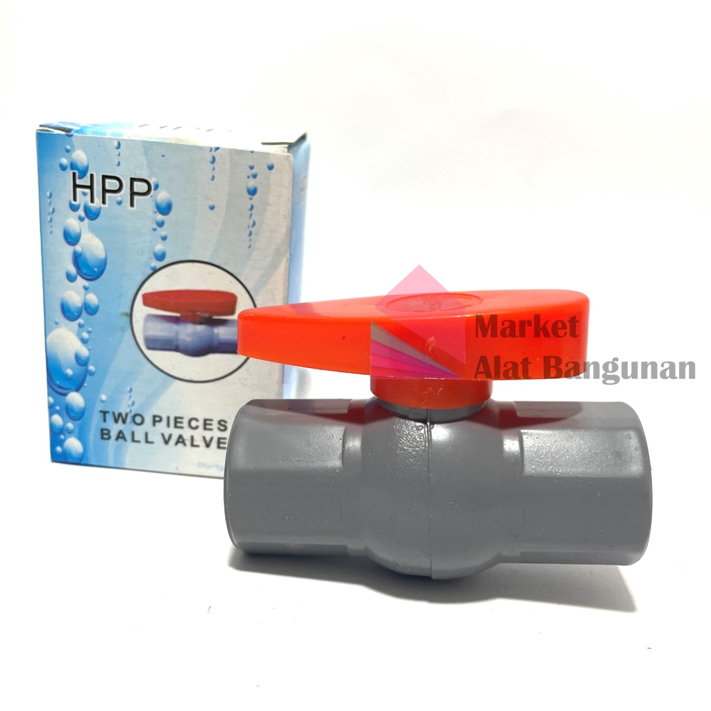 Jual Ball Valve 1/2 Inci PVC HPP / Stop Kran Pipa Ballvalve PVC 1/2 ...