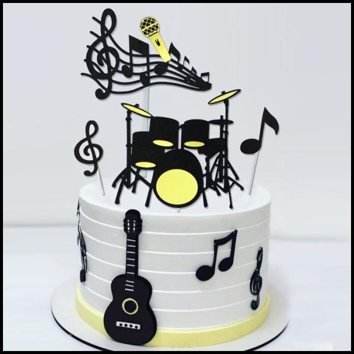 Jual Hiasan Kue Toppers Ulang Tahun Gitar Guitar Set Cake Topper ...