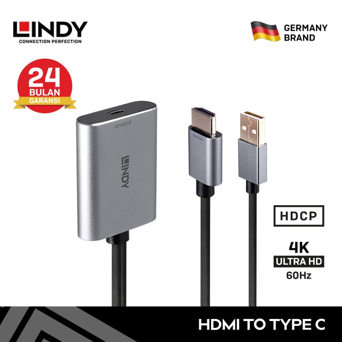 Jual LINDY HDMI 2.0 to USB Type C Display 4K Active Converter Adapter ...