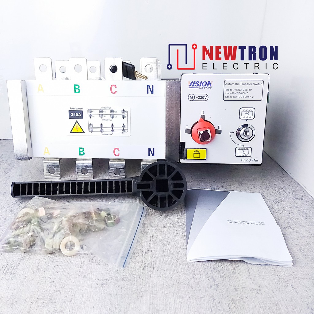 COS Motorized ATS 250A 4P ATSE Vision VSQ3-250 untuk panel ATS | Shopee ...