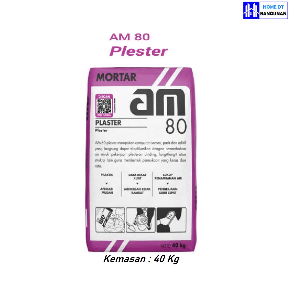 Jual SEMEN AM 80 am80 PLESTER ACIAN PELESTERAN DINDING 40KG | Shopee ...