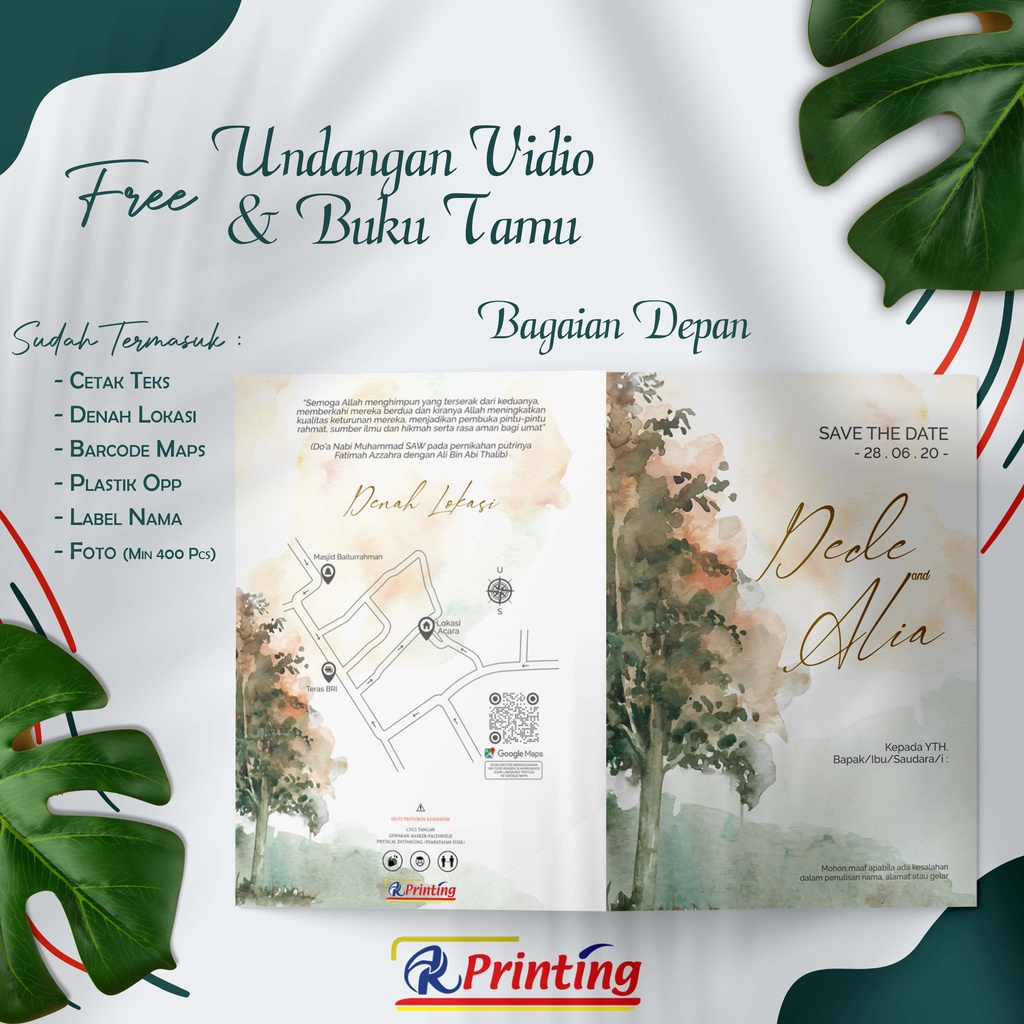 Jual Undangan Pernikahan Murah unik elegan Rustik Rustic Bunga COD ...