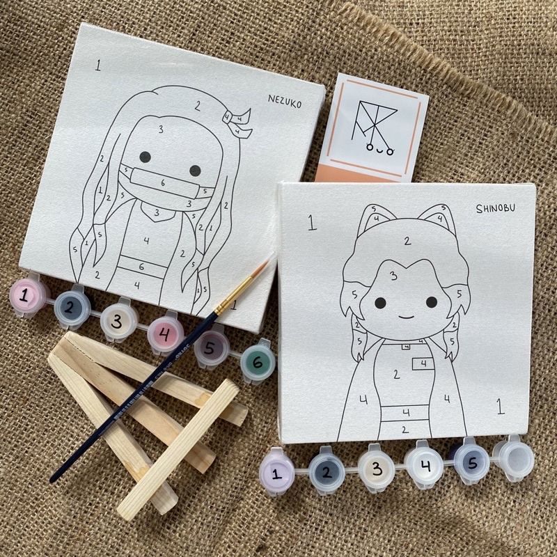 Jual Paint By Number Kit Demon Slayer Edition Nezuko Shinobu Canvas ...