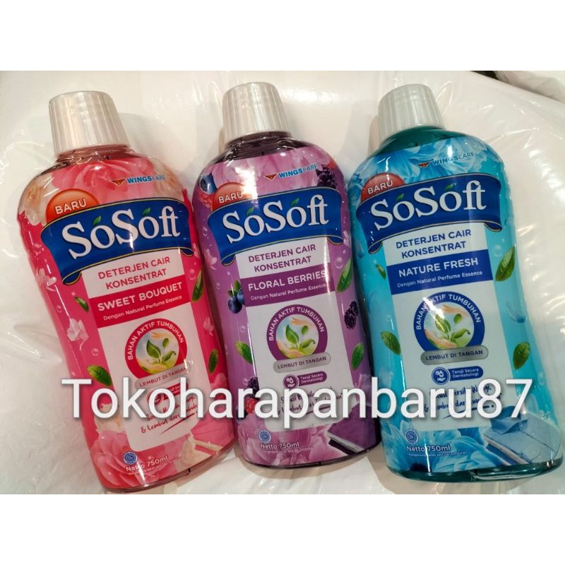 Jual Sosoft Liquid Detergent Nature Fresh 750ml / Sosoft Liquid ...