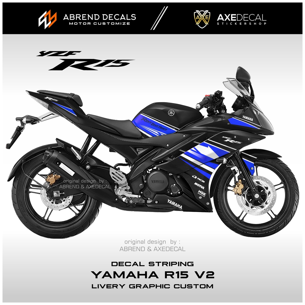 Jual Striping R15 V2 Graphic Custom / Stiker Motor Yamaha R15 V2 Variasi Grafis Desain / Stock ...
