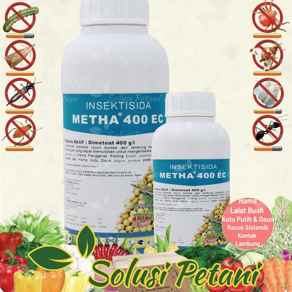 Jual Obat Hama Metha 250ml Pembasmi Hama Lalat Buah, Penggerek Batang ...