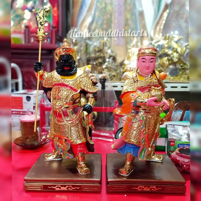 Jual patung pengawal kwan kong guan yu kwan ti yaitu zhou cang dan guan ...