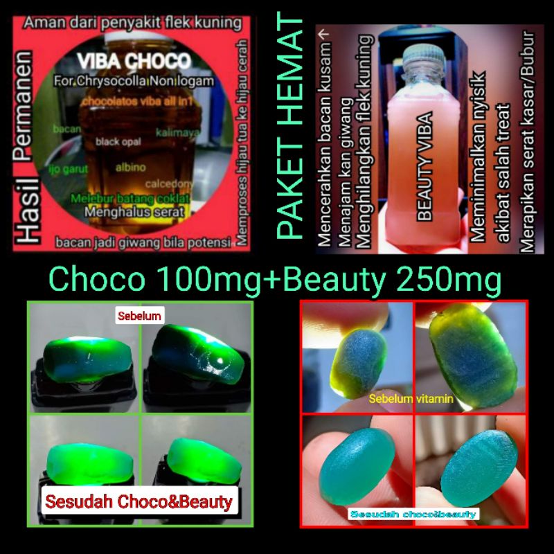 Jual Cairan Treatment Batu Bacan Satu Set Choco 100mg Beauty 250mg