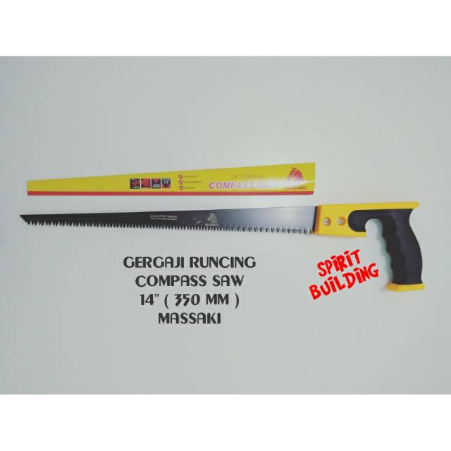 Jual GERGAJI RUNCING / GERGAJI KAYU DAHAN RANTING / COMPASS SAW 14" (350 MM) MASSAKI | Shopee ...