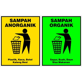Jual stiker vinyl sampah infeksius dan non infeksius 20x25cm (dijual ...
