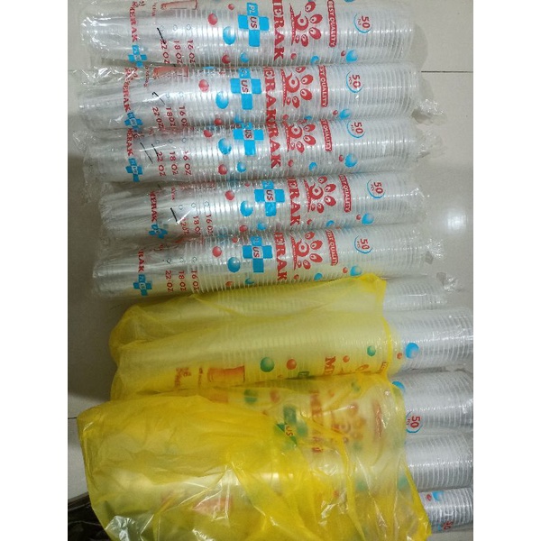 Jual CUP PLASTIK MERAK 22 OZ MURAH CUP TEH CUP ES TEH CUP BOBA GELAS ...