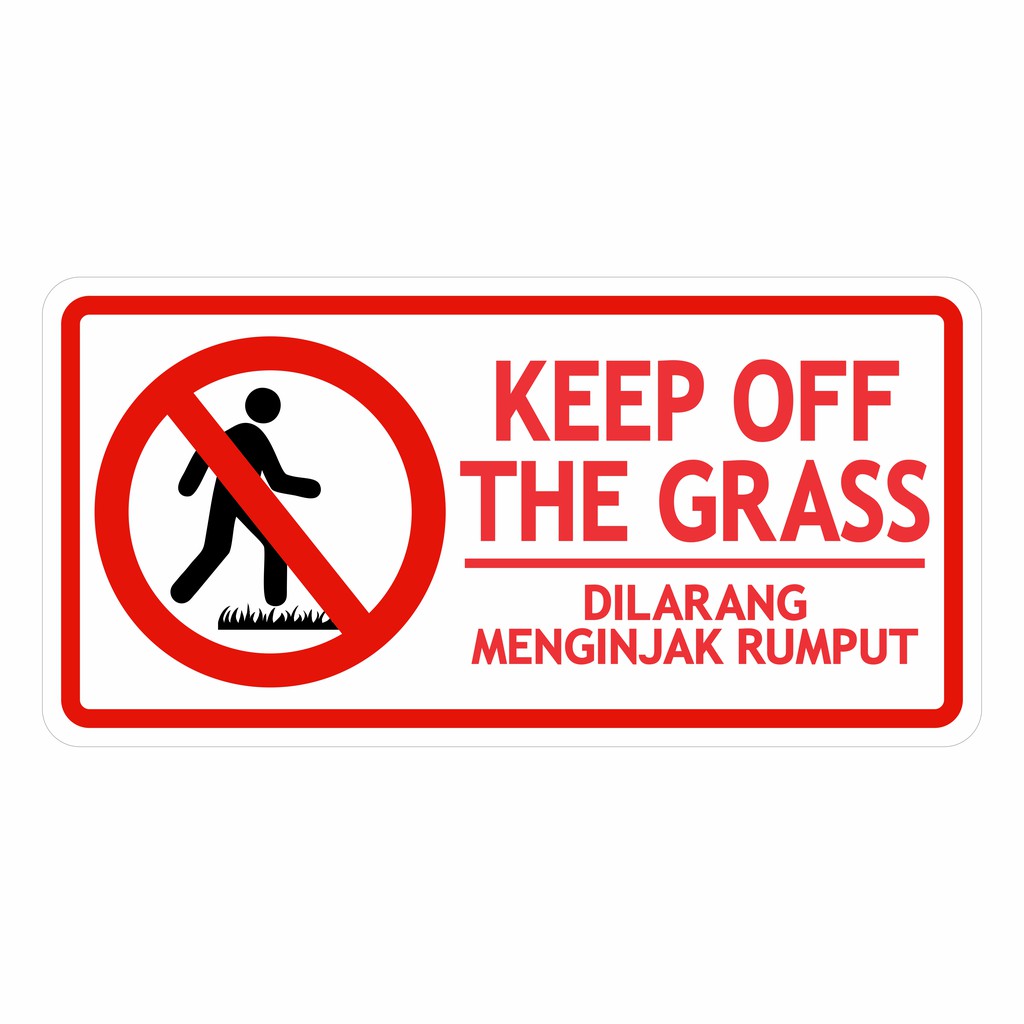 Jual Rambu Sign Dilarang Menginjak Rumput 50cm x 25cm Plat Alumunium ...