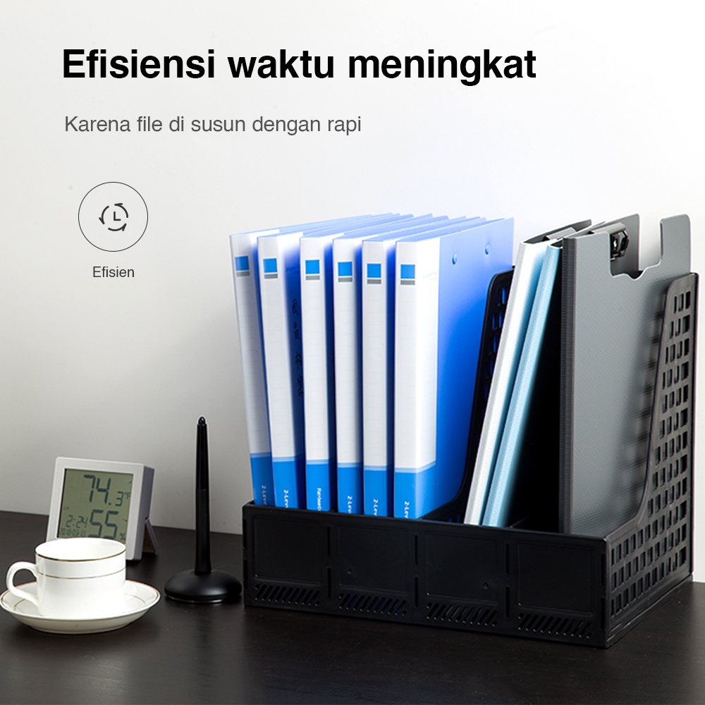 Jual Deli Rak Buku / Box File 4 Sekat Tahan Lama 33777 | Shopee Indonesia