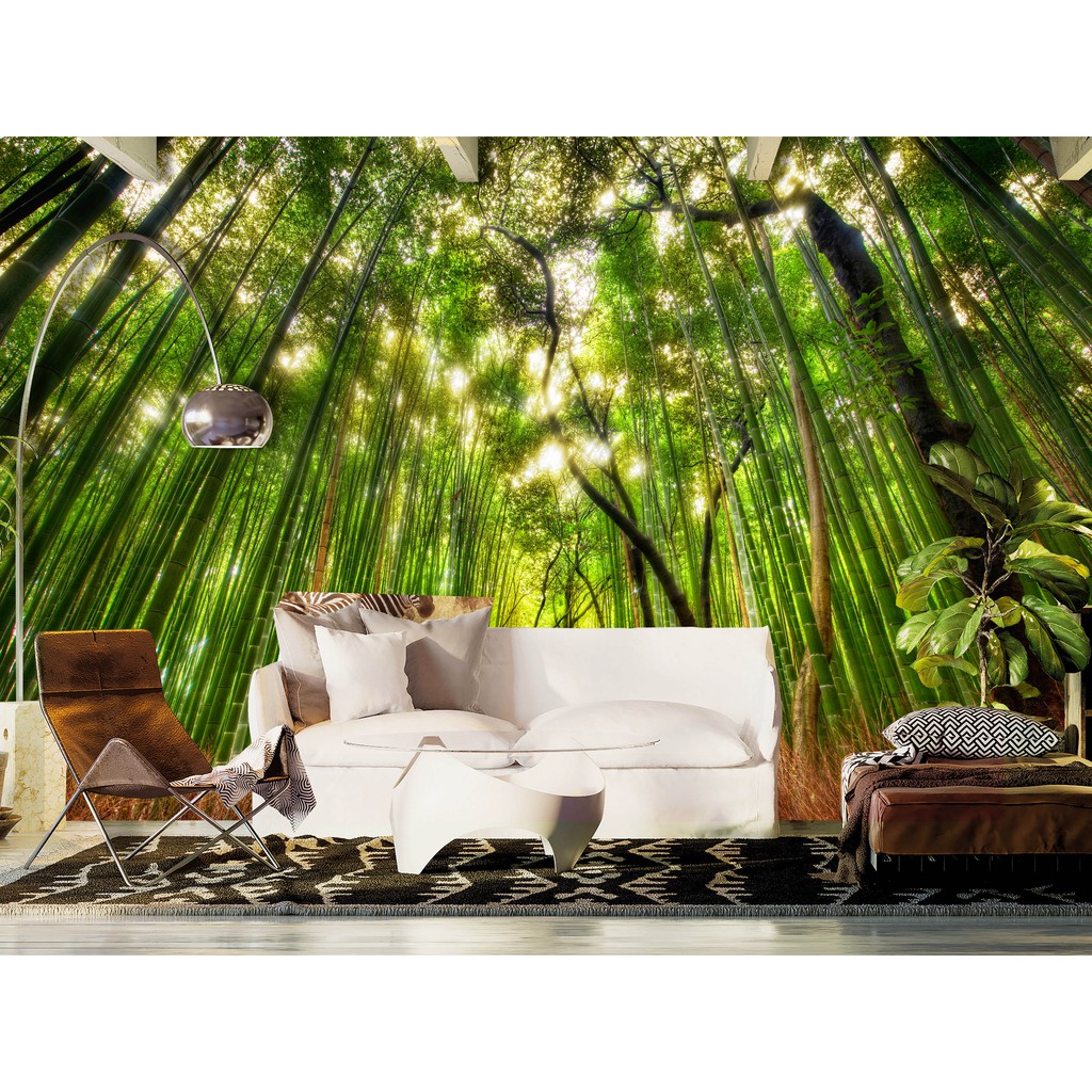 Jual Wallpaper Dinding Custom 3D Wall Mural Tema Pohon Alam Hutan ...