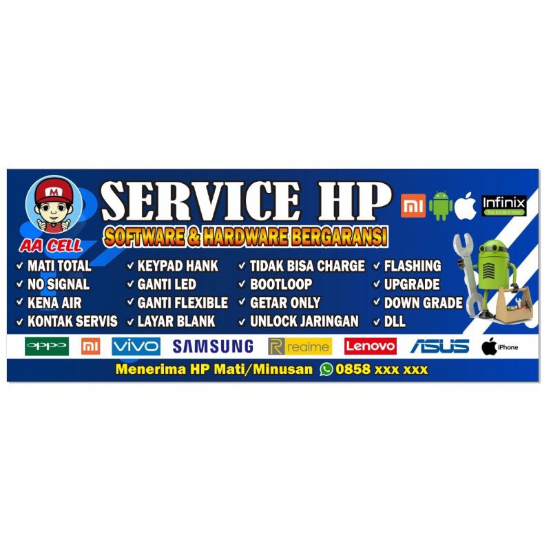 Jual Spanduk/banner Servis HP 150x60 | Shopee Indonesia