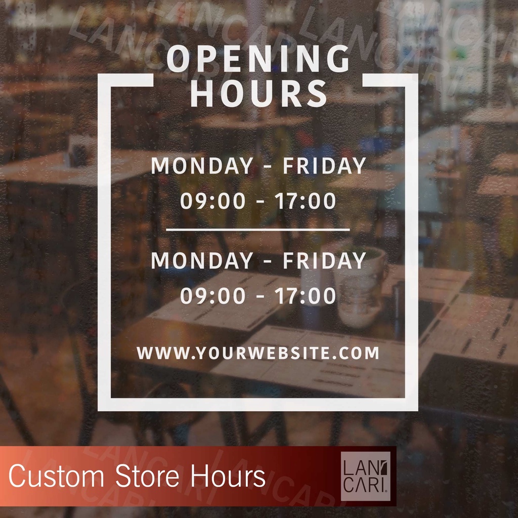 Jual Stiker Cutting Jam Buka Tutup Sign Window Decor Wall Sticker ...