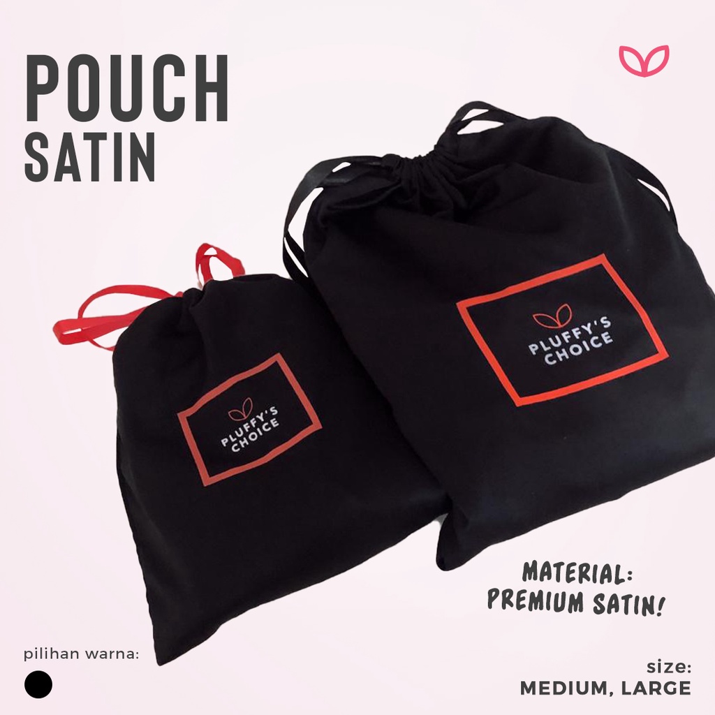 Jual Pluffyschoice Pouch Hitam Satin Pouch Serbaguna | Shopee Indonesia