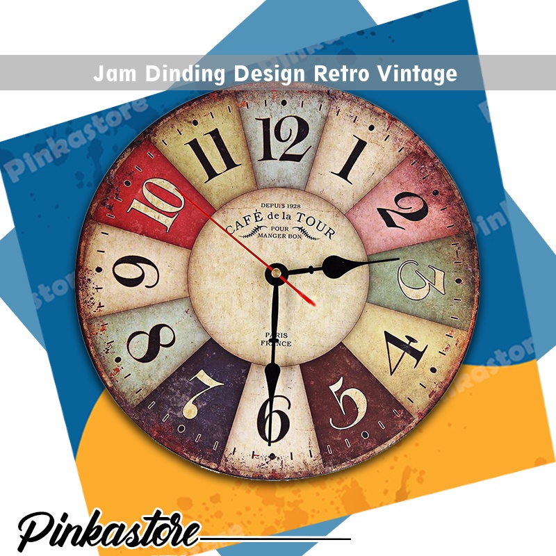 Jual Jam Dinding Unik Aesthetic Bundar Bukan Bulat Dindinh Gaya Vintage ...