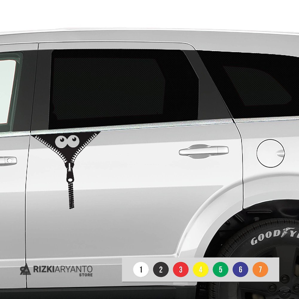Jual Stiker Mobil Zipper Ritsleting - Resleting Monster Ngintip Keren ...